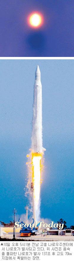나로호 2차 발사 '실패'‥1단로켓 연소중 137초만에 폭발